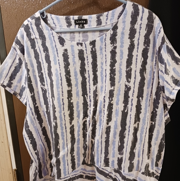 Tops | Links Blue Striped Shirt | Poshmark